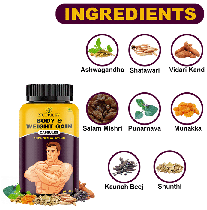Buy Nutriley Body & Weight Gain Capsule Online | Classic Derma ...