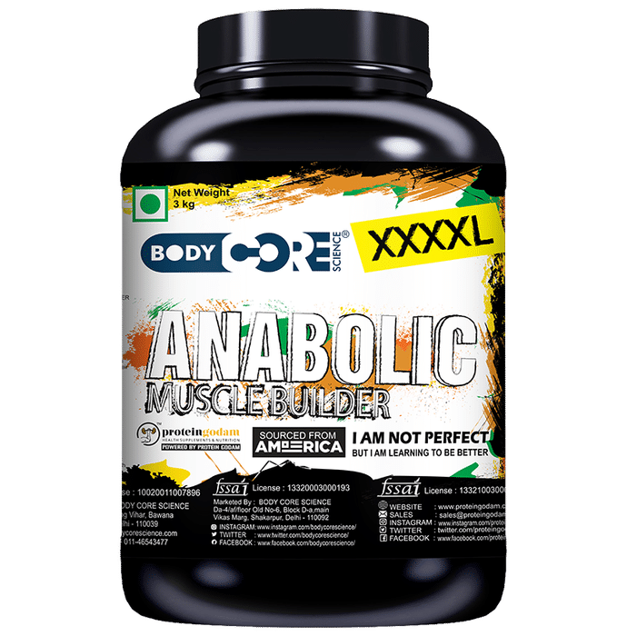 Buy Body Core Science XXXXL Anabolics Muscle Builder Powder Chocolate ...