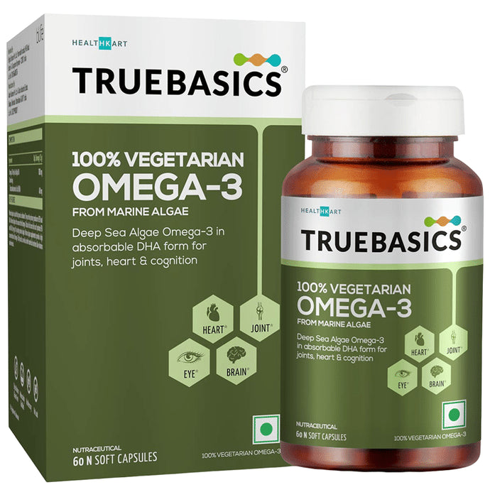 Buy TrueBasics 100% Vegetarian Omega 3 Soft Capsule Online| Classic ...