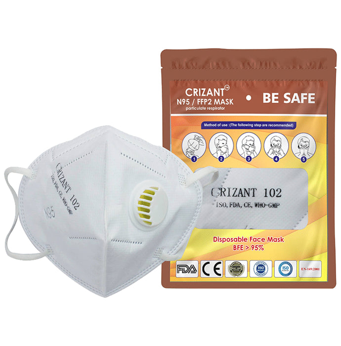 Buy Crizant 102 N95 FFP2 Niosh Standard Mask with Exhalation Valve ...