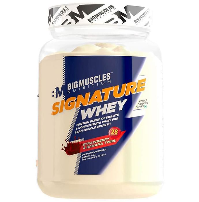 Buy Big Muscles Nutrition Signature Whey Protein Strawberry & Banana ...