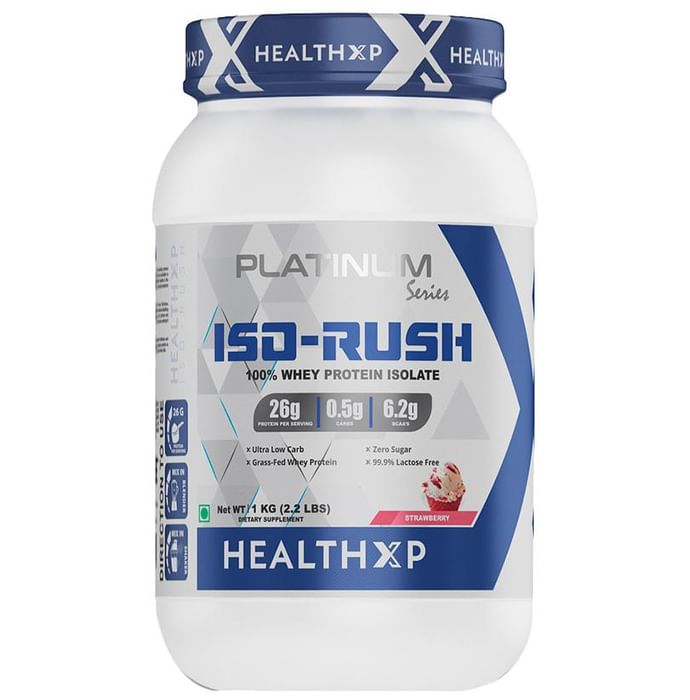 Buy HealthXP Iso-Rush 100% Whey Protein Isolate Strawberry | Classic ...