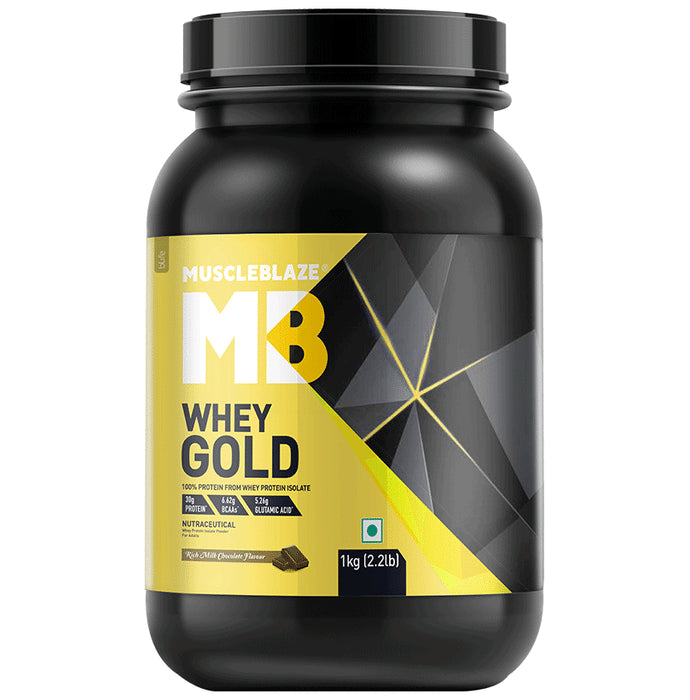 Buy MuscleBlaze Whey Gold 100% Whey Protein Isolate | With Digestive ...