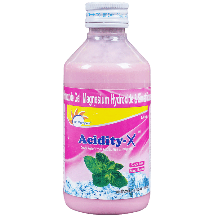 Buy Dr. Morepen Mint Acidity-X Antacid Antigas Liquid Sugar Free Online ...