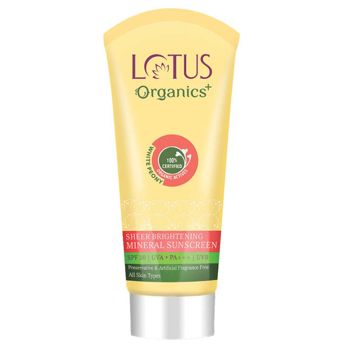 Buy Lotus Organics+ Sheer Brightening Mineral Sunscreen SPF 50 PA ...