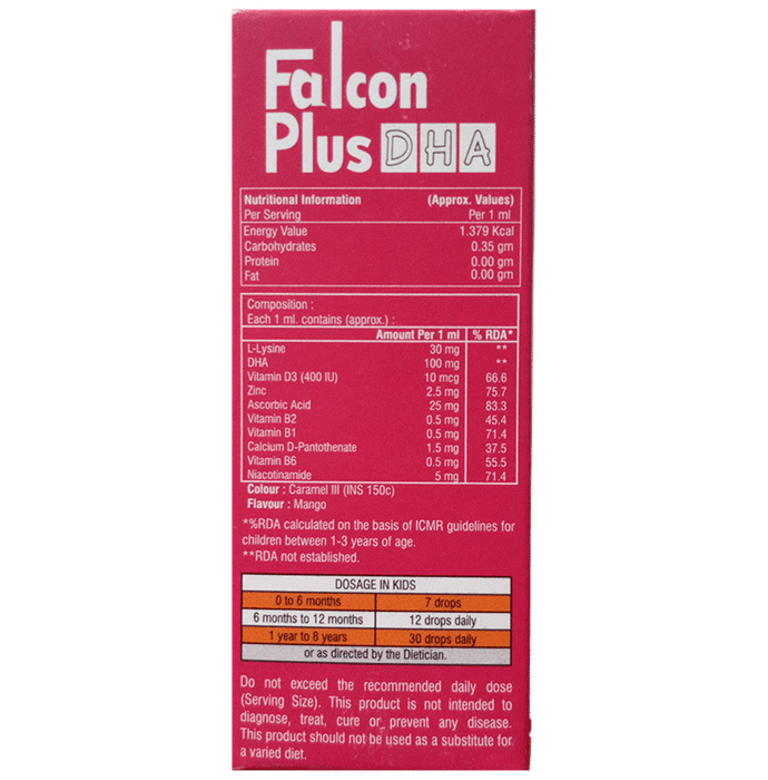 Buy Falcon Plus DHA Oral Drops Mango Online | Classic Derma – Classic ...