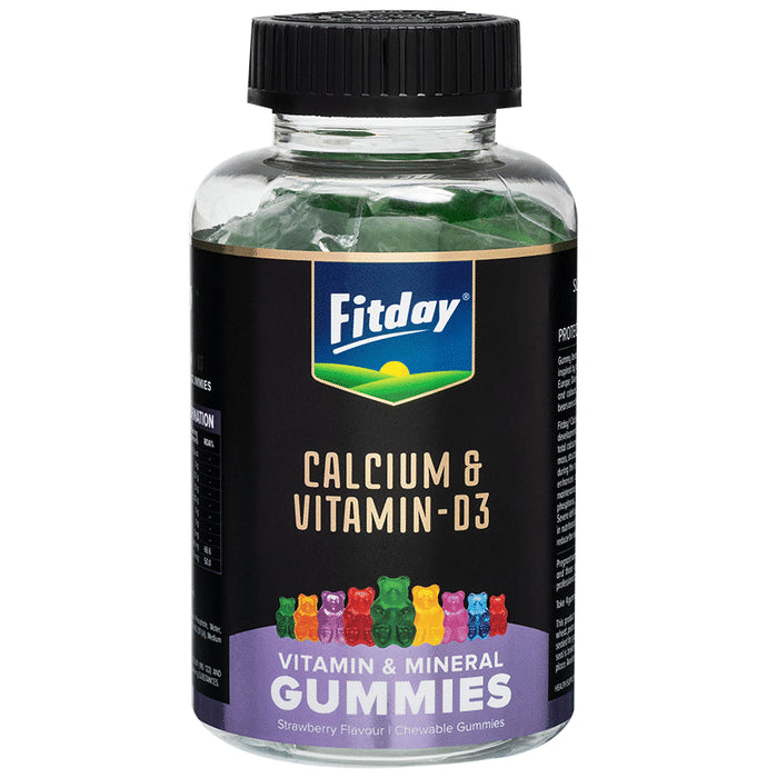 Buy Fitday Calcium & Vitamin-D3 Vitamin & Mineral Gummies Strawberry ...