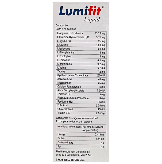 Buy Lumifit Liquid Mixed Fruit Sugar Free Online | Classic Derma ...