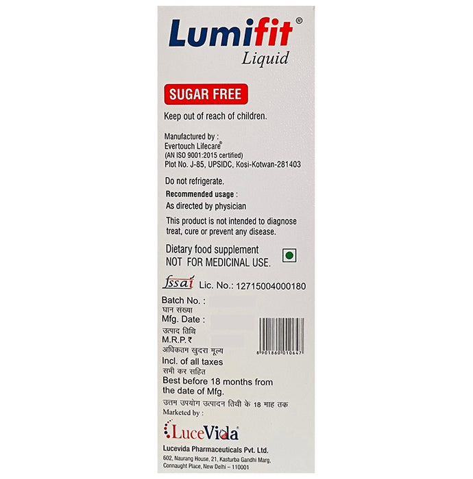 Buy Lumifit Liquid Mixed Fruit Sugar Free Online | Classic Derma ...