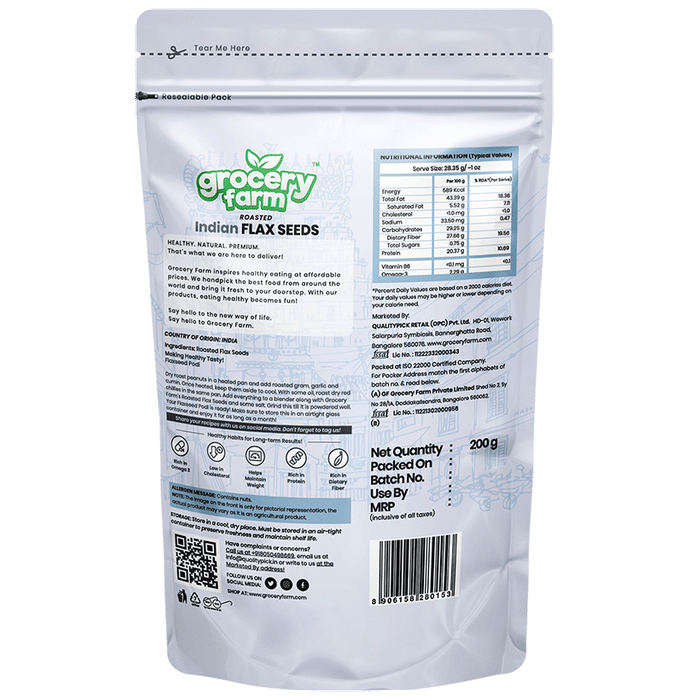Buy Grocery Farm Roasted Indian Flax Seeds Online | Classic Derma ...