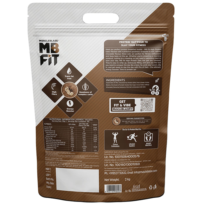 Buy MuscleBlaze MB Fit 22g High Protein Oats | Flavour Dark Chocolate ...