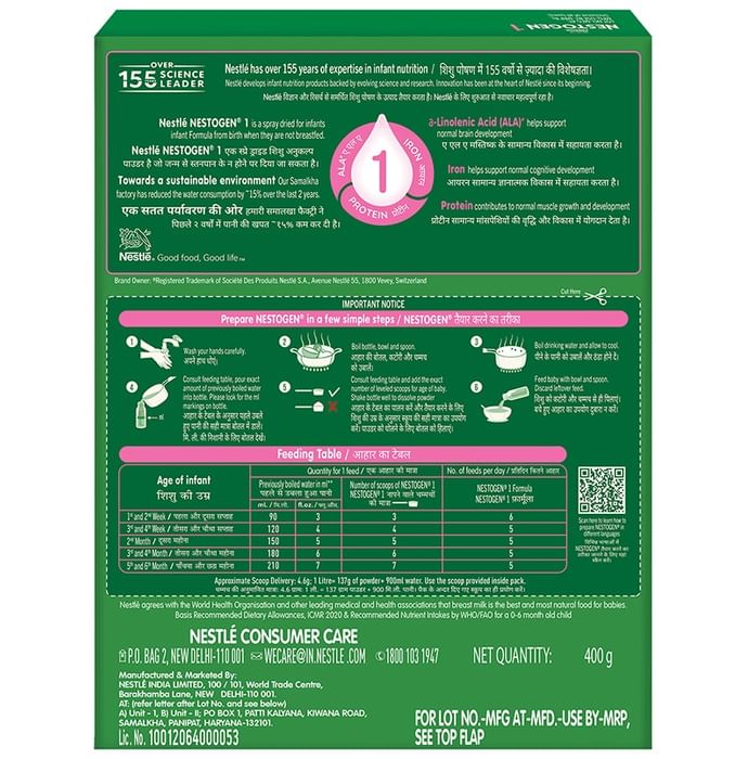 Buy Nestle Nestogen 1 Infant Formula with Protein, Iron, Vitamin A & C ...