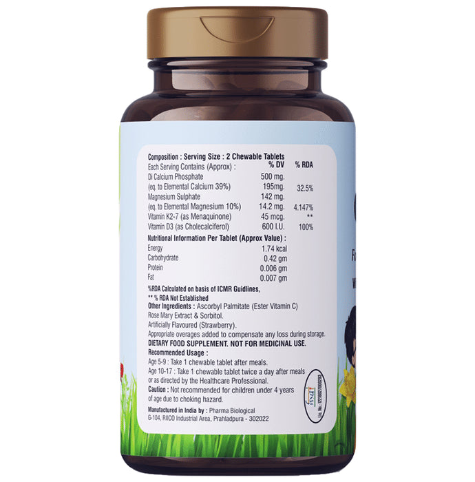 Buy Nutrisrot Calcium Jr Kids Chewable Tablet with Vitamin D3 & K2 7 ...