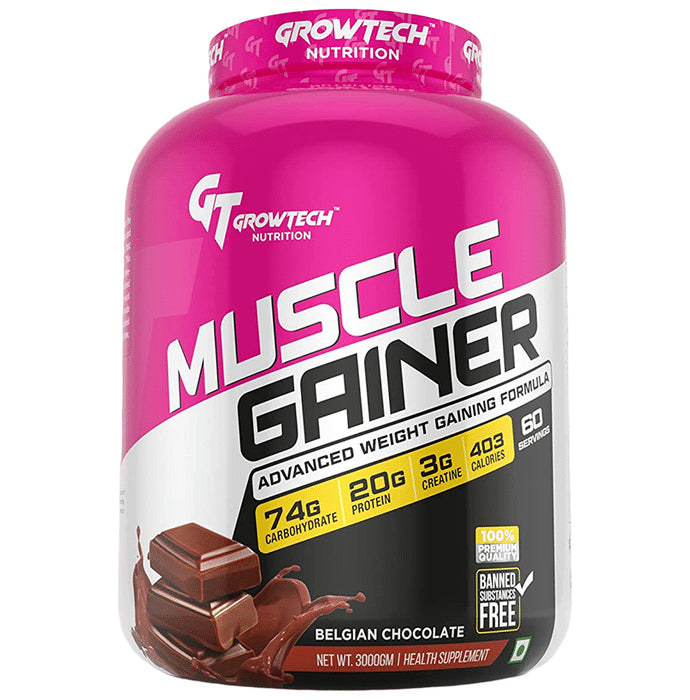 Buy Grow Tech Nutrition Muscle Gainer Powder Belgian Chocolate ...