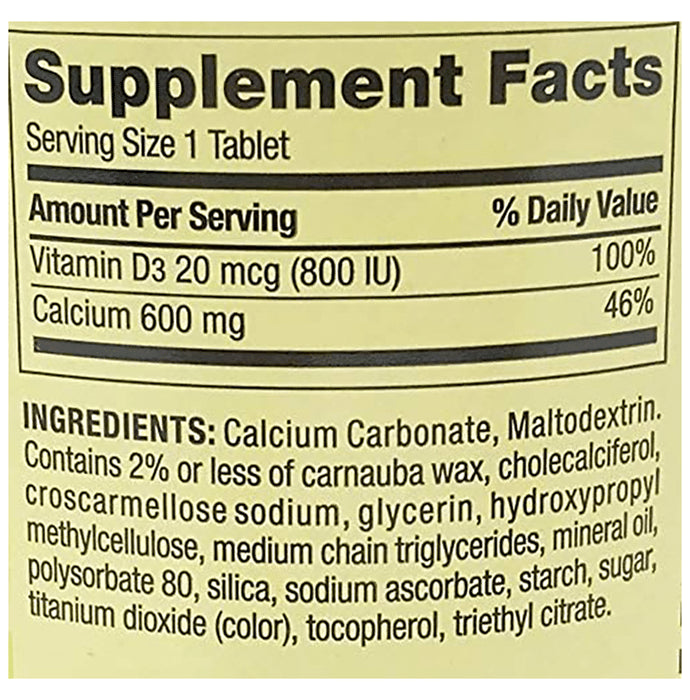 Buy Spring Valley Calcium 600mg Plus Vitamin D3 20mcg Coated Tablet ...