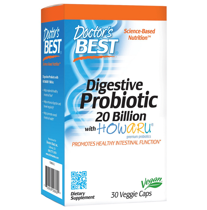 Buy Doctor's Best Digestive Probiotic 20 Billion with Howaru Veggie ...