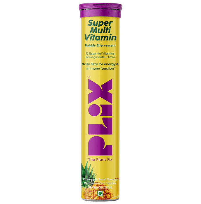 Buy Plix Super Multi Vitamin Bubbly Effervescent Tablet Pineapple Twist ...