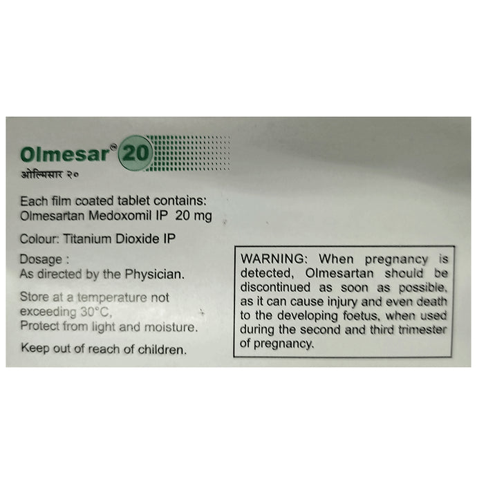 Buy Olmesar 20 Tablet Online | Classic Derma – Classic Derma-UAE