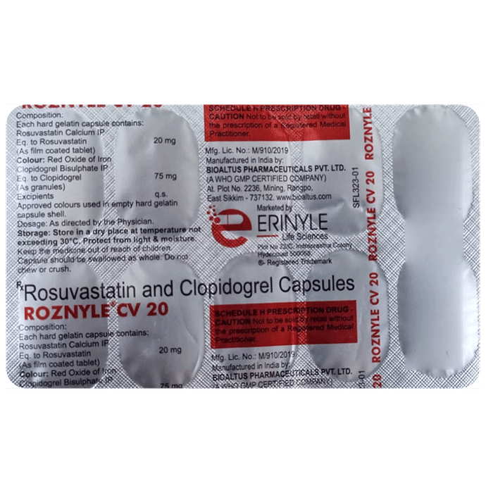Buy Roznyle CV 20mg/75mg Tablet Online | Classic Derma – Classic Derma-UAE