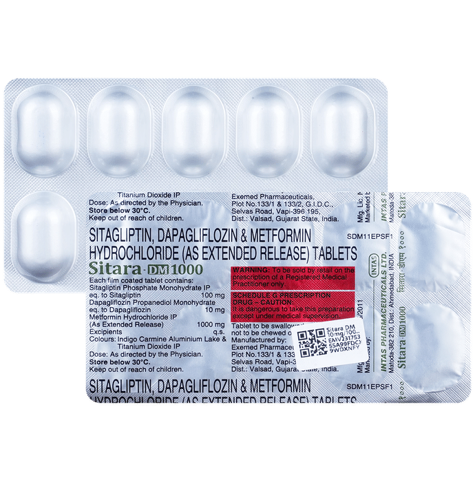 Buy Sitara DM 10mg/1000mg/100mg Tablet Online | Classic Derma – Classic ...
