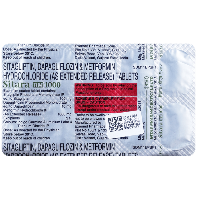 Buy Sitara DM 10mg/1000mg/100mg Tablet Online | Classic Derma – Classic ...