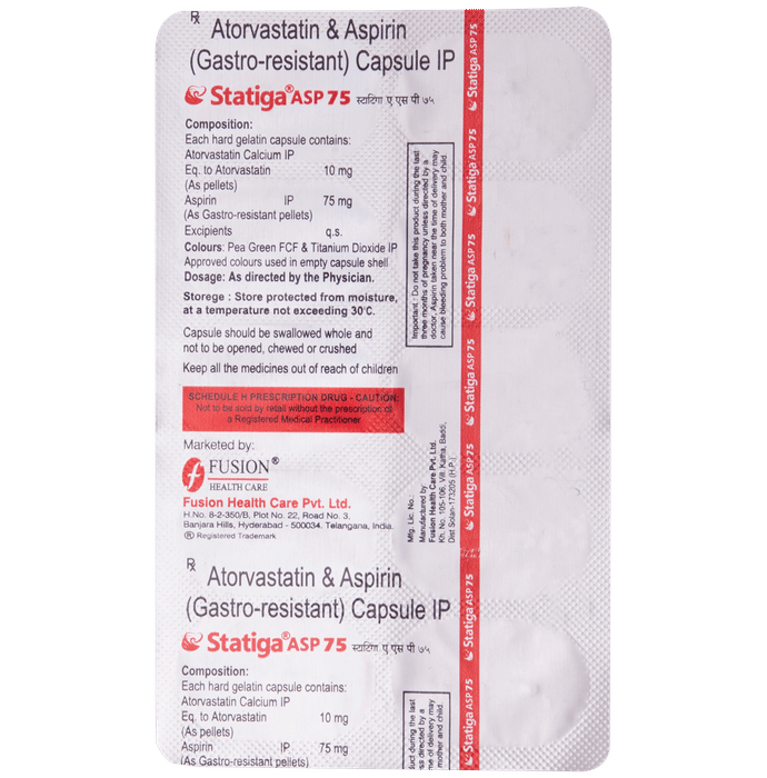 Buy Statiga ASP 10mg/75mg Capsule Online | Classic Derma – Classic ...