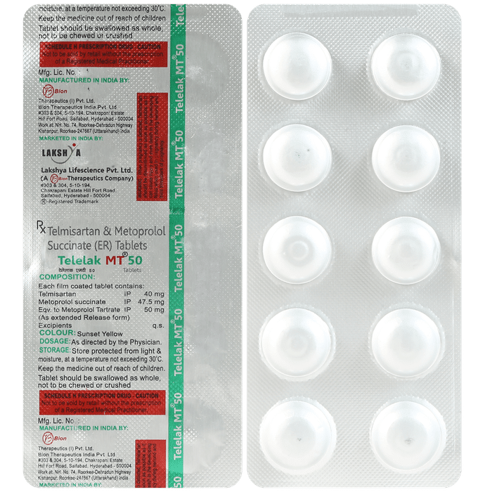Buy Telelak MT 40mg/50mg Tablet Online | Classic Derma – Classic Derma-UAE
