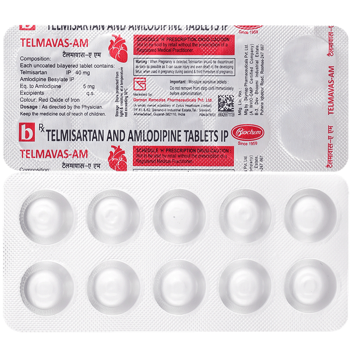 Buy Telmavas-AM Tablet Online | Classic Derma – Classic Derma-UAE
