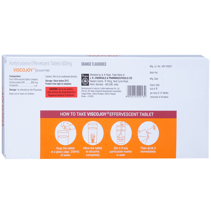 Buy Viscojoy Effervescent Tablet Orange Sugar Free Online | Classic ...